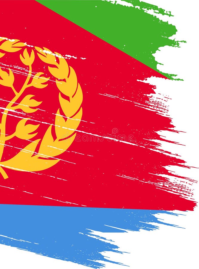 Eritrea Flag with Brush Paint Textured Isolated on Png Stock Vector ...