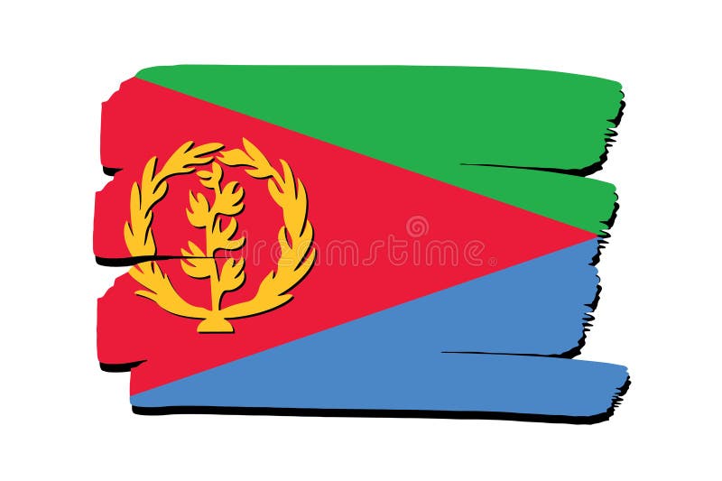 Eritrea Flag with Colored Hand Drawn Lines in Vector Format Stock ...