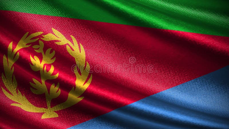 Eritrea Flag with Realistic Silky Wave Texture Stock Illustration ...