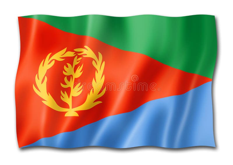 Eritrean Flag Isolated on White Stock Illustration - Illustration of ...