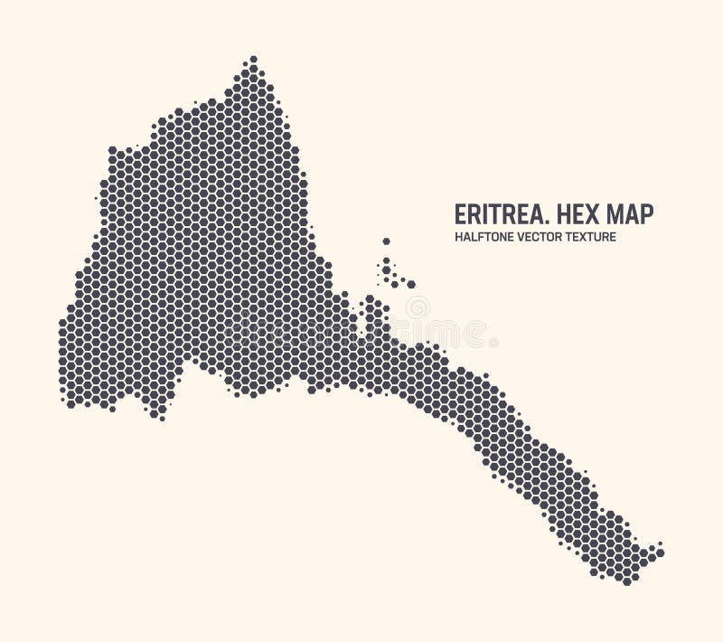 Eritrea Map Vector Hexagonal Half Tone Pattern Isolated On Light Background Stock Illustration
