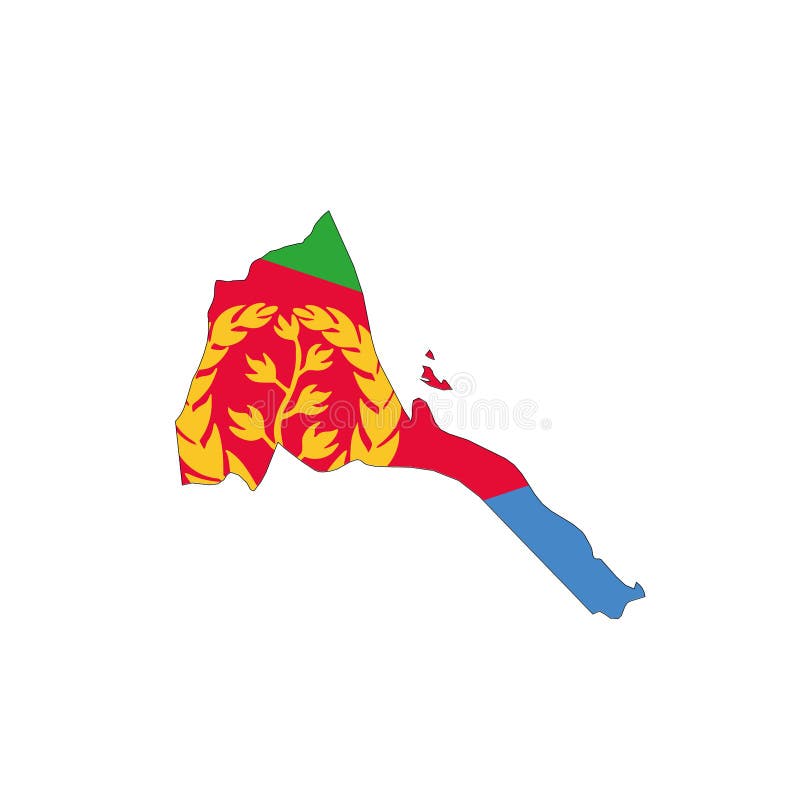 Eritrea National Flag in a Shape of Country Map Stock Vector ...