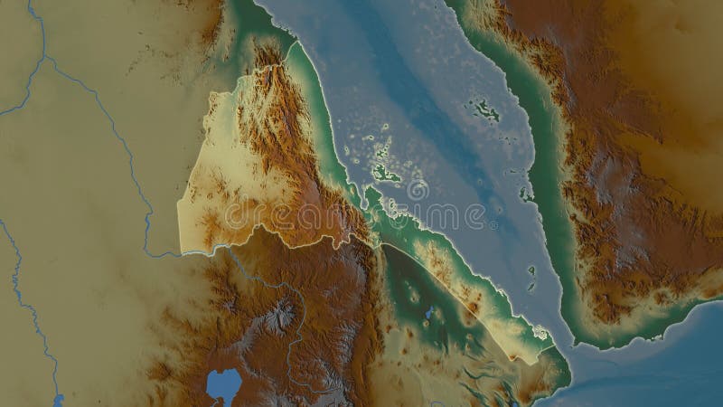 Eritrea - Relief. Composition Stock Illustration - Illustration of ...
