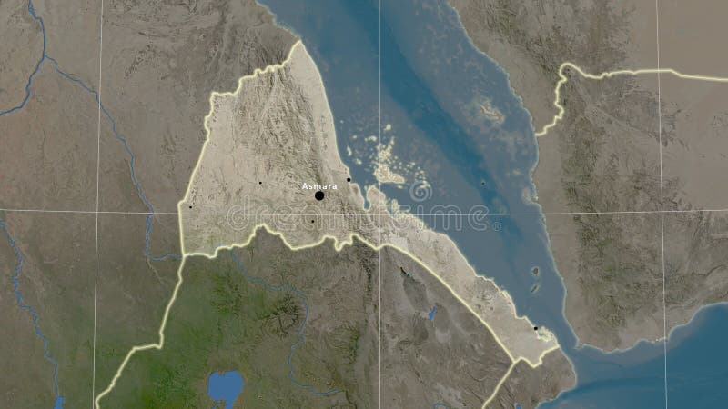 Eritrea - Satellite. Composition, Borders Stock Illustration ...