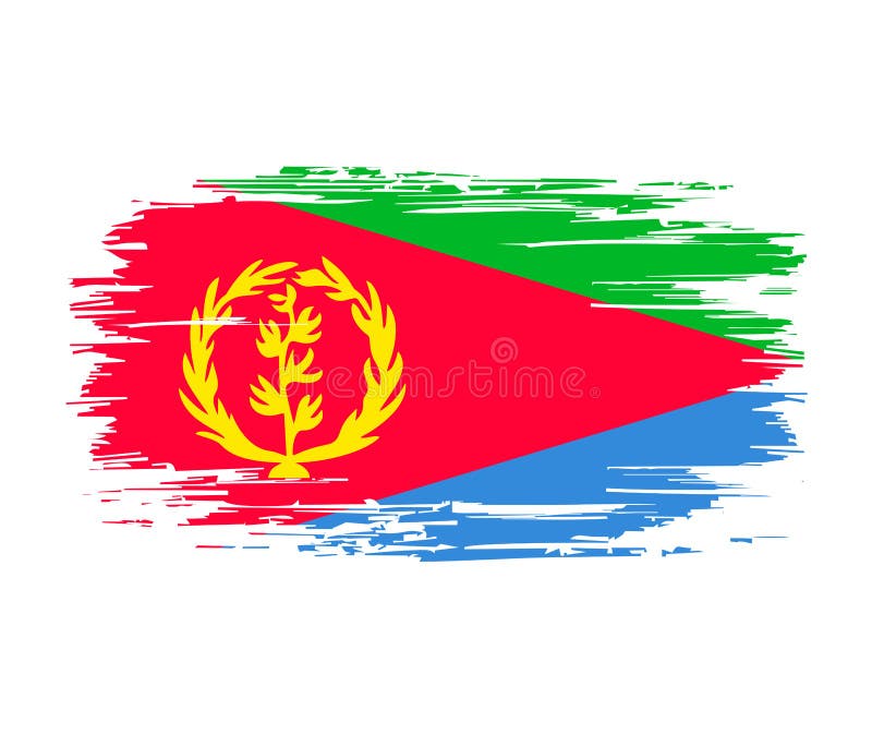 Eritrean Flag Brush Grunge Background Vector Illustration Stock