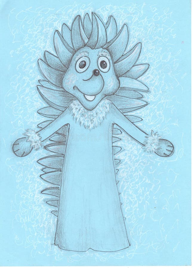 Ejemplo Plano Del Erizo Azul En Blanco Ilustración del Vector ...