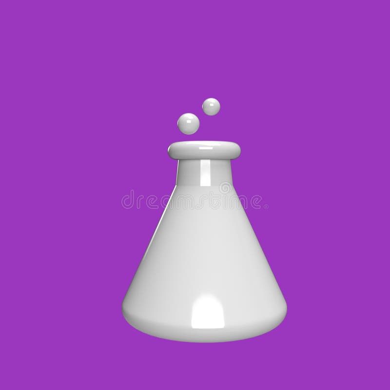 Erlenmeyer 3d Model Cartoon Style. Render Illustration Stock ...
