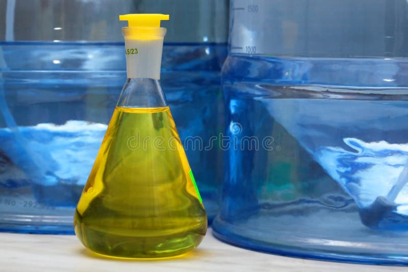 The Erlenmeyer Flask with Filtrate Funnel Clear Glassware Using for ...