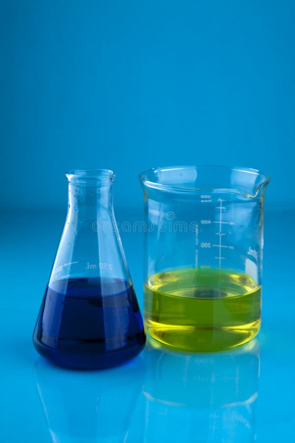 Beaker with Yellow Liquid on White Stock Photo - Image of analytic ...
