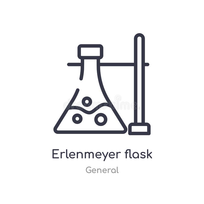Erlenmeyer Flask Bracket Outline Icon. Isolated Line Vector ...