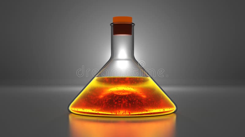 Erlenmeyer Flask with Chemical Liquid 3D Illustration Stock ...