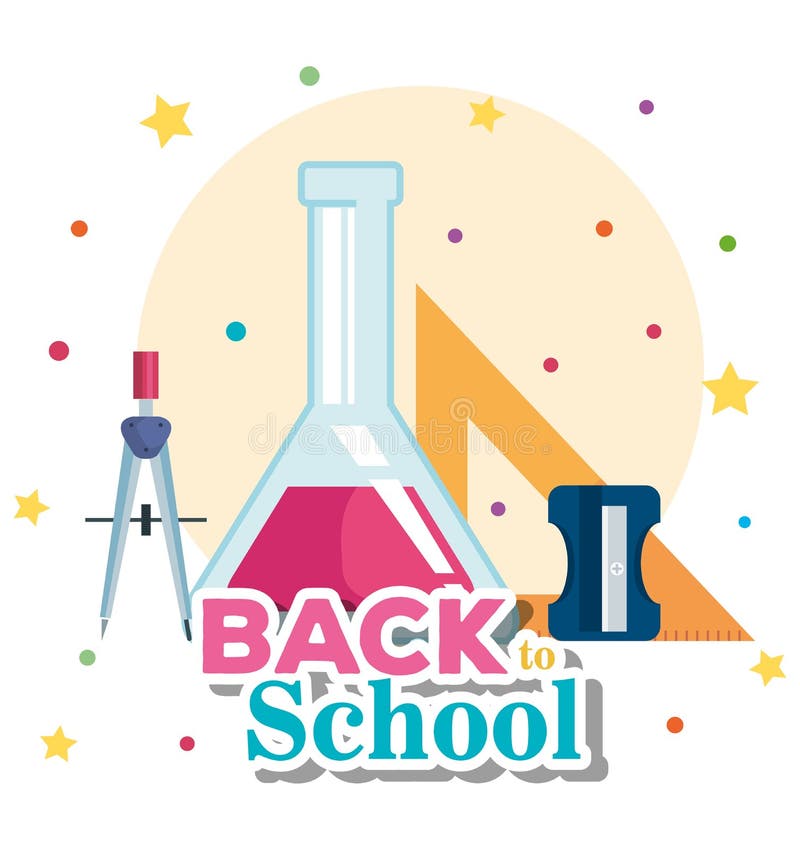 Erlenmeyer Flask with Compass Pencil and Triangle Ruler with Sharpener ...