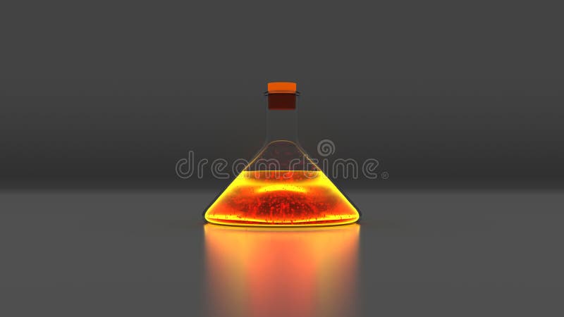 Erlenmeyer Flask with Chemical Liquid 3D Illustration Stock ...
