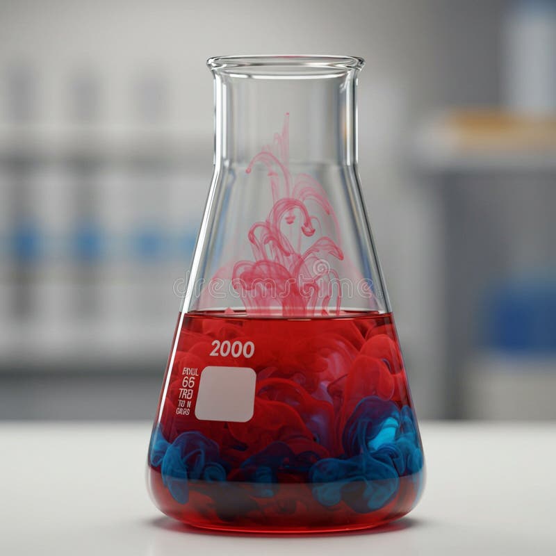 Erlenmeyer Flask Red Liquid Stock Illustrations – 164 Erlenmeyer Flask ...