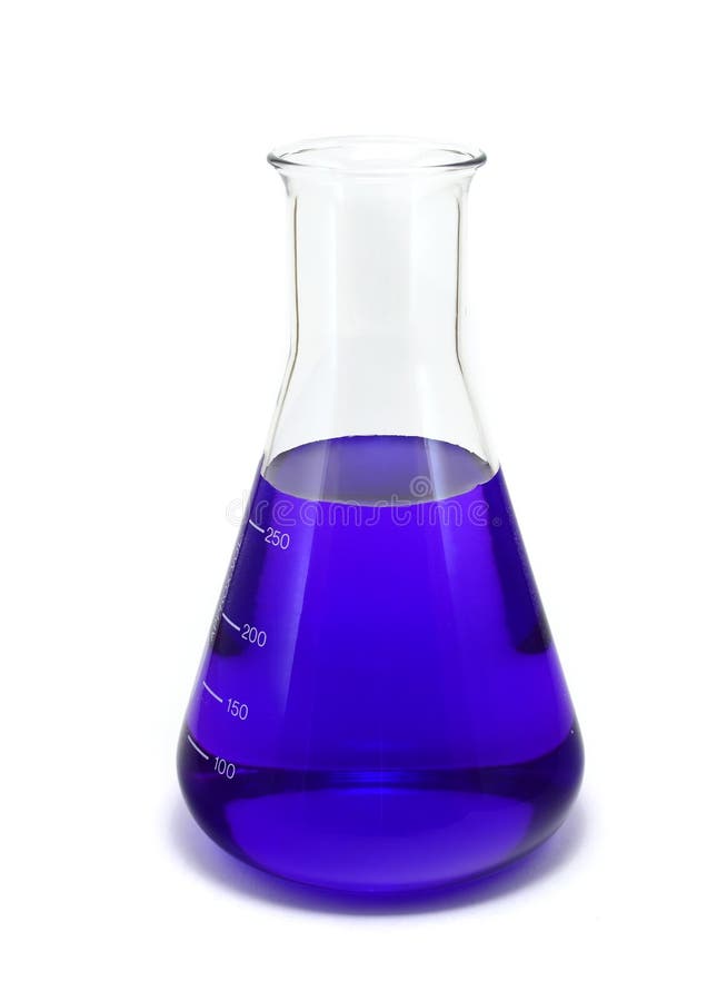 Blue Erlenmeyer stock photo. Image of glassware, isolated - 29777952