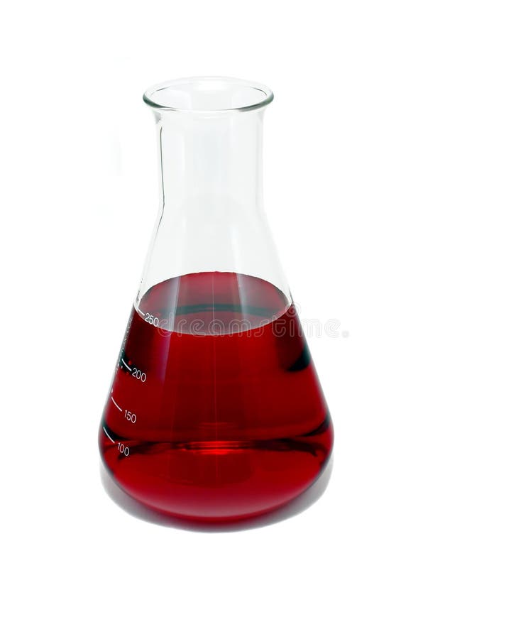 Red Erlenmeyer stock photo. Image of chemistry, measure - 29777946