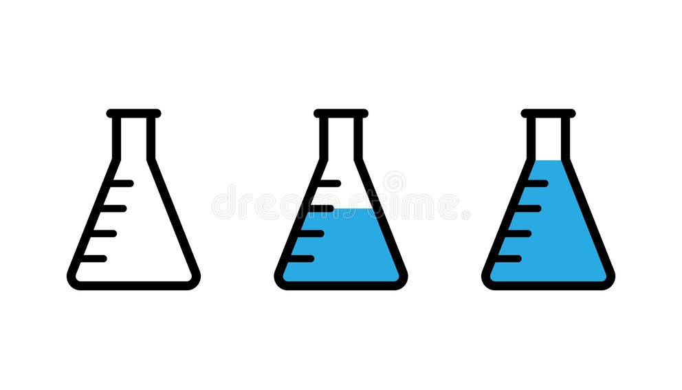 Erlenmeyer Flask Icon Set. Clipart Image Stock Vector - Illustration of ...