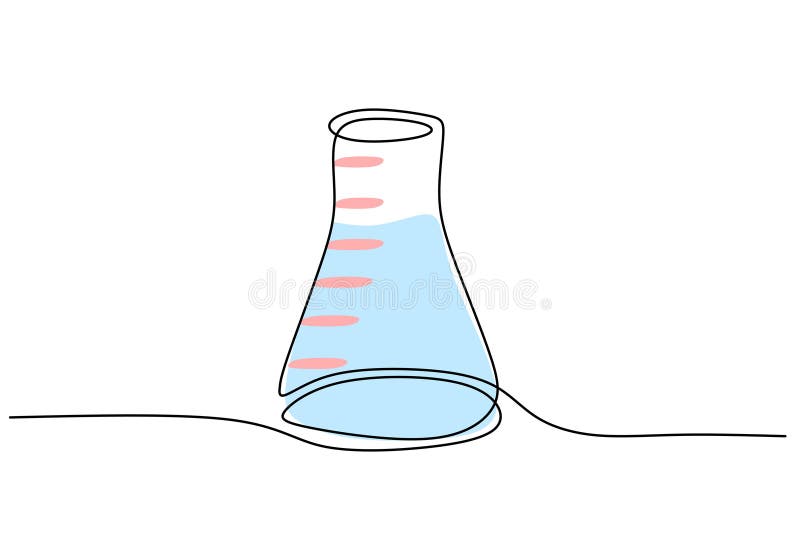 Erlenmeyer Flask - Laboratory Equipment and Tools Object, One Line ...