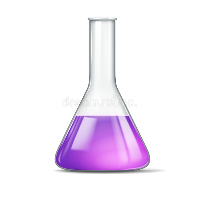 Erlenmeyer Flask with Purple Liquid Illustration Stock Vector ...
