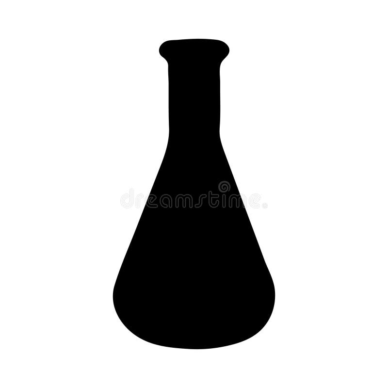 Erlenmeyer Flask Silhouette Vector Graphic on Transparent Background ...