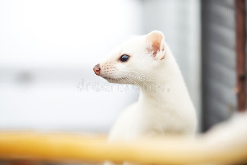 Ermine Frozen Still, Sensing Prey Stock Illustration - Illustration of ...