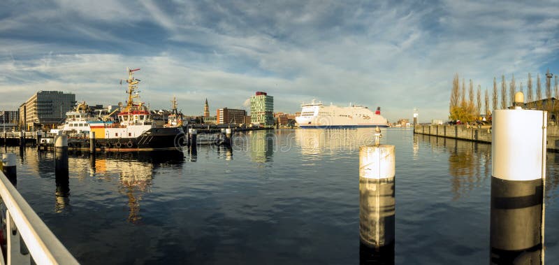 The Harbor In Kiel, Germany Stock Image - Image of boat, commercial ...