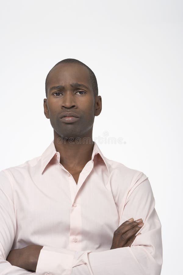 Ernster Geschäftsmann with Hands Folded Stockfoto - Bild von ausschnitt ...