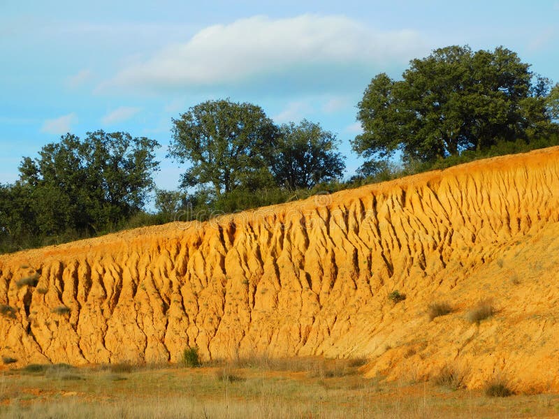 Red Eroded Clay Mountain in Arid Zone Stock Image - Image of time ...