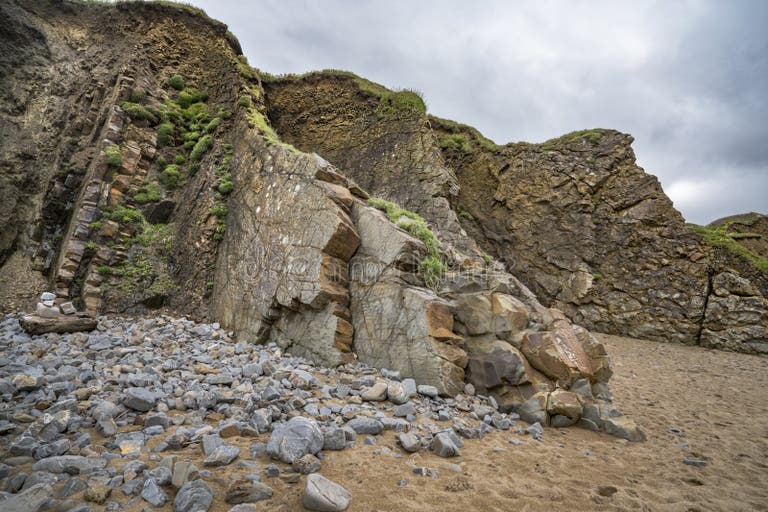 Eroded Cliffs at Widemouth Bay Cornwall Stock Photo - Image of nature ...