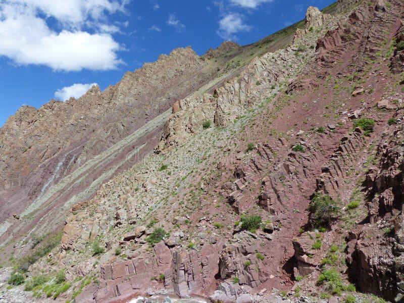 Eroded Colored Mountain Texture in the Valley of Markah in Ladakh ...