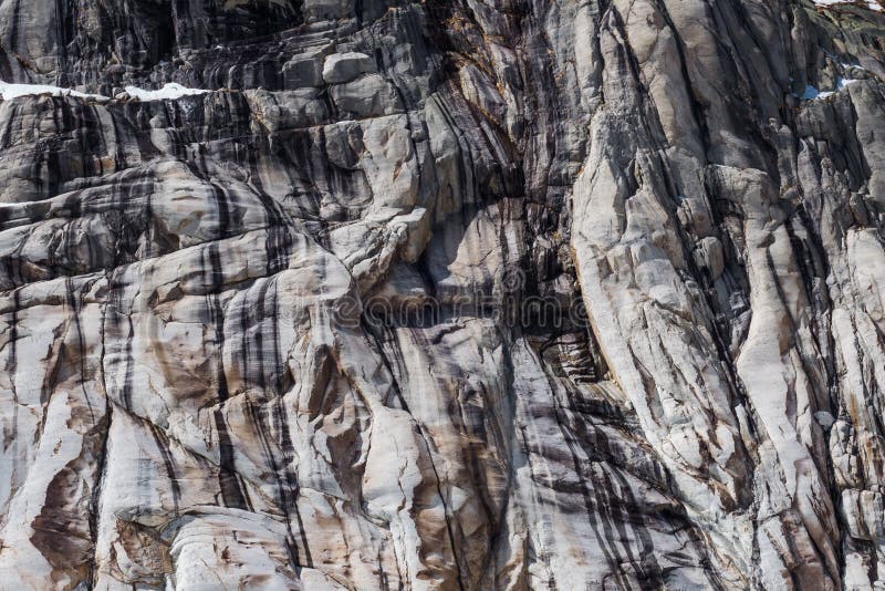 Eroded Cracked Granite Cliff in Multiple Gray Shades Stock Image ...