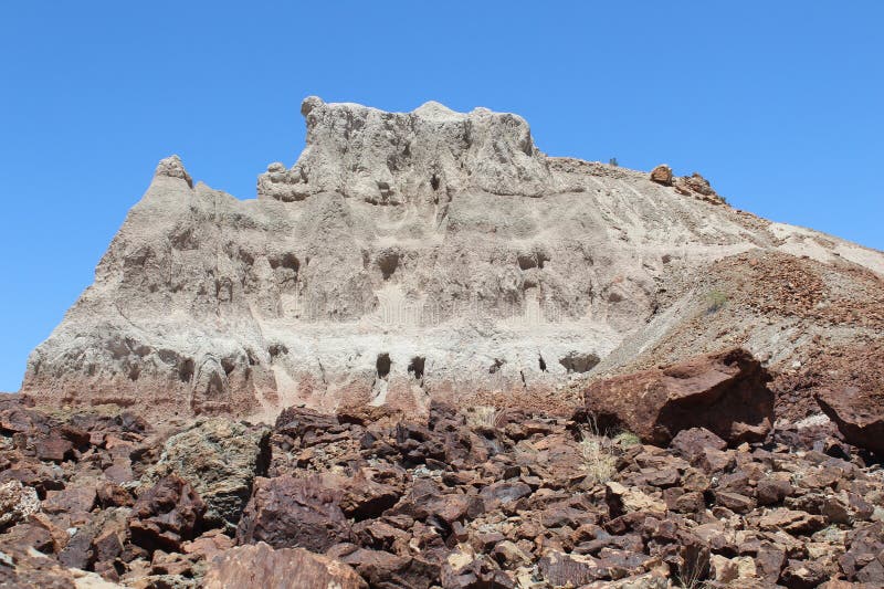 Eroded Desert Landscape with Rock Formations Stock Photo - Image of ...