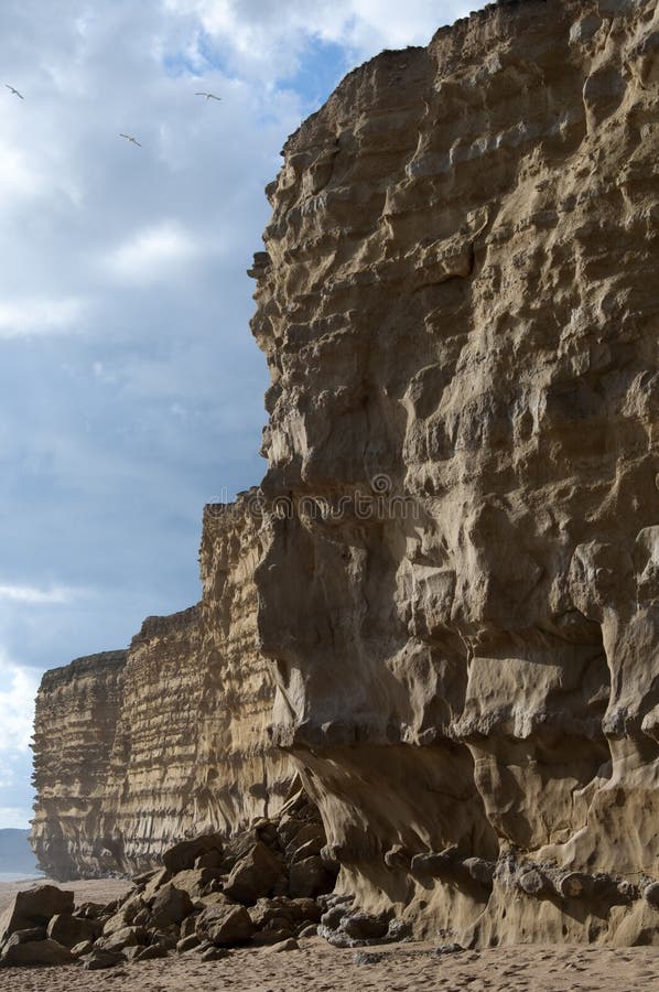 Eroded Jurassic Cliffs at Burton Bradstock Stock Image - Image of fall ...