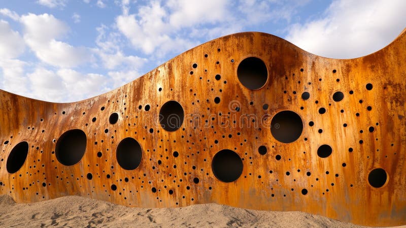 Eroded Metal Forms Desert Landscape Featuring Abstract Rust Sculptures ...
