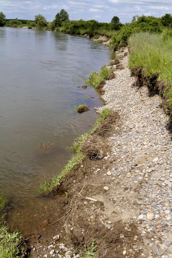 Eroded River Bank on the Allier River Stock Photo - Image of europe ...