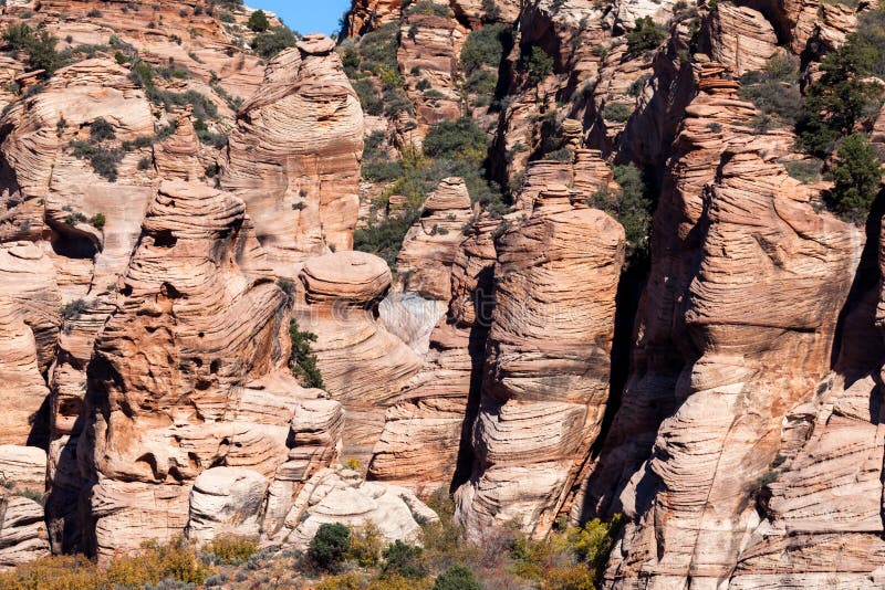 Eroded Sandstone Rock Formations Stock Image - Image of blue, ground ...