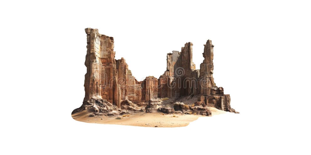 Eroded Sandstone Rock Formation Isolated on Transparent Background ...