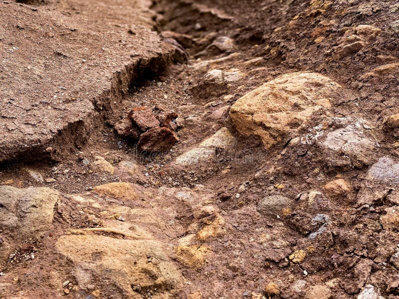 Eroded Soil and Rock Path stock photo. Image of hill - 384650112