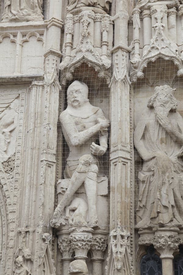 Eroded Stonework Sculptures. Exeter Cathedral Stock Image - Image of ...