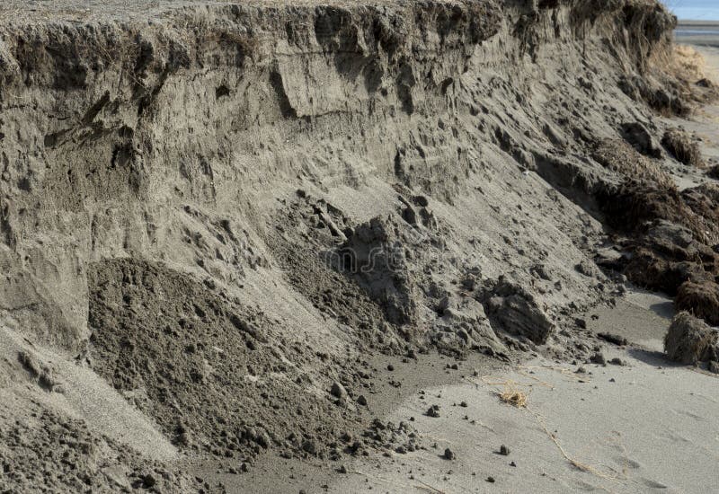 Eroding Coastal Sandstone Cliff with Rock Layers, Mairangi Bay, NZ ...