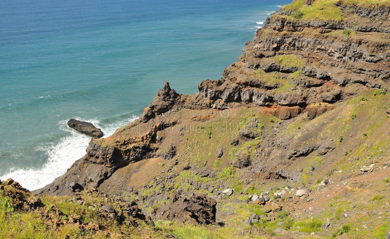 Cliff eroding into sea stock image. Image of ocean, nature - 60693553