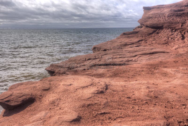 Eroding Red Sandstone, Prince Edward Island Coastline Stock Image ...