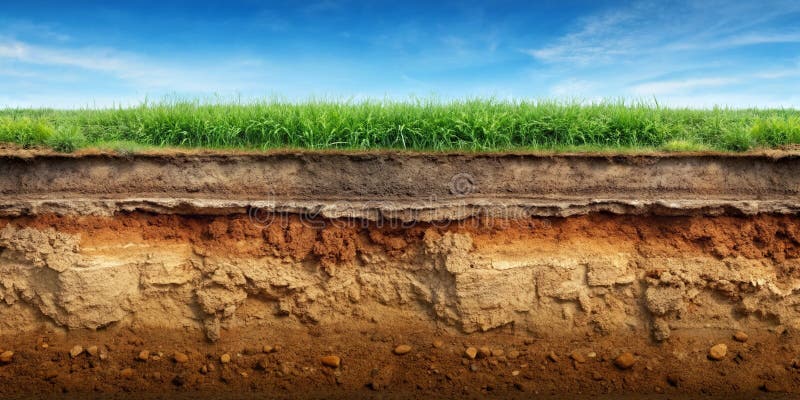 Eroding Soil Subsoil and Bedrock Underground Soil Layer of Cross ...