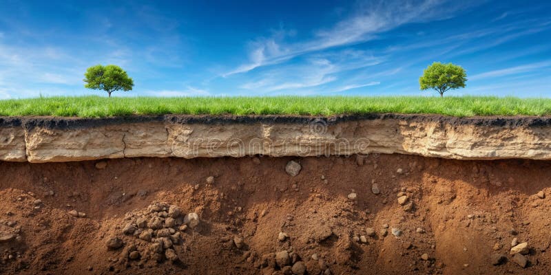 Eroding Soil Subsoil and Bedrock Underground Soil Layer of Cross ...
