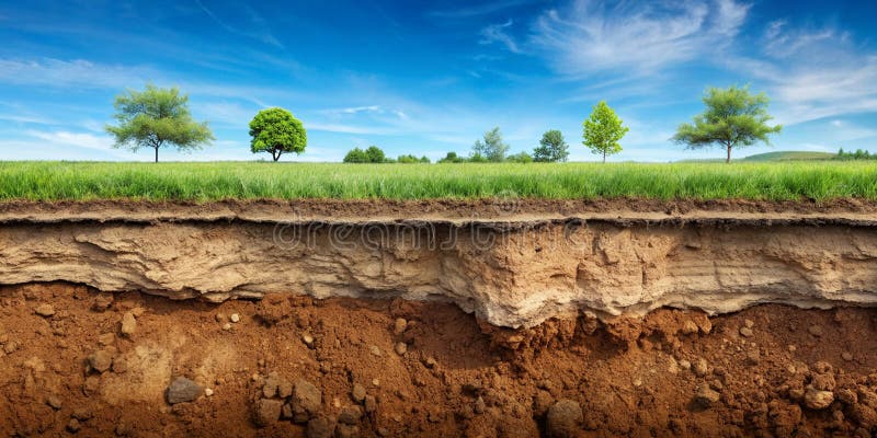 Eroding Soil Subsoil and Bedrock Underground Soil Layer of Cross ...