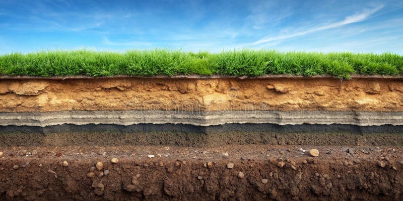Eroding Soil Subsoil and Bedrock Underground Soil Layer of Cross ...