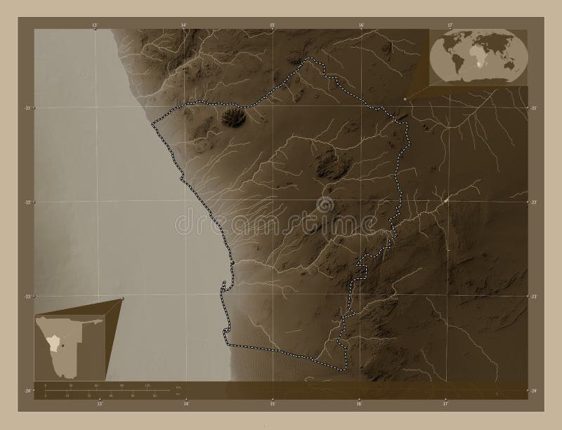 Erongo, Namibia. Sepia. Capital Stock Illustration - Illustration of ...