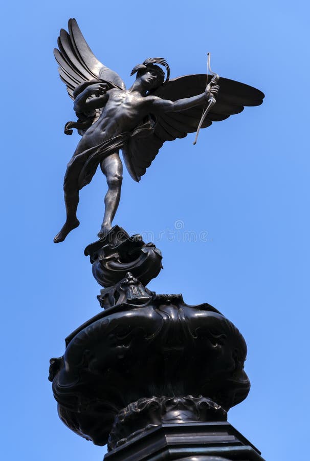 Eros Statue at Piccadilly Circus, London, UK Stock Image - Image of ...