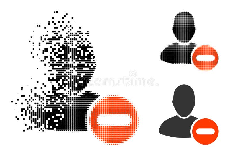 Erosion Dot Remove User Icon with Halftone Version Stock Vector ...