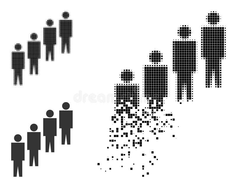 Erosion Dotted People Queue Icon with Halftone Version Stock Vector ... Erosion Dotted People Queue Icon with Halftone Version Stock Vector ...